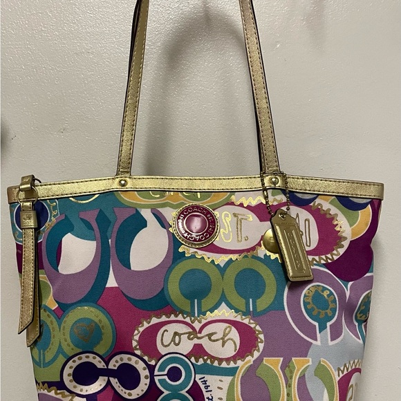 Coach | Bags | Coach Multicolored Poppy C Graffiti Glam Tote | Poshmark